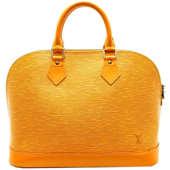 Louis Vuitton | Bags | Louis Vuitton Alma Yellow Leather Handbag ...